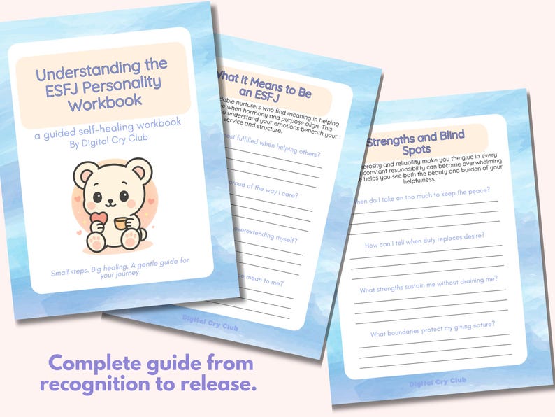 Understanding the ESFJ Personality PDF | MBTI Self Discovery Workbook | Emotional Awareness ...