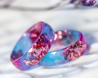 Blue Resin Ring | Etsy