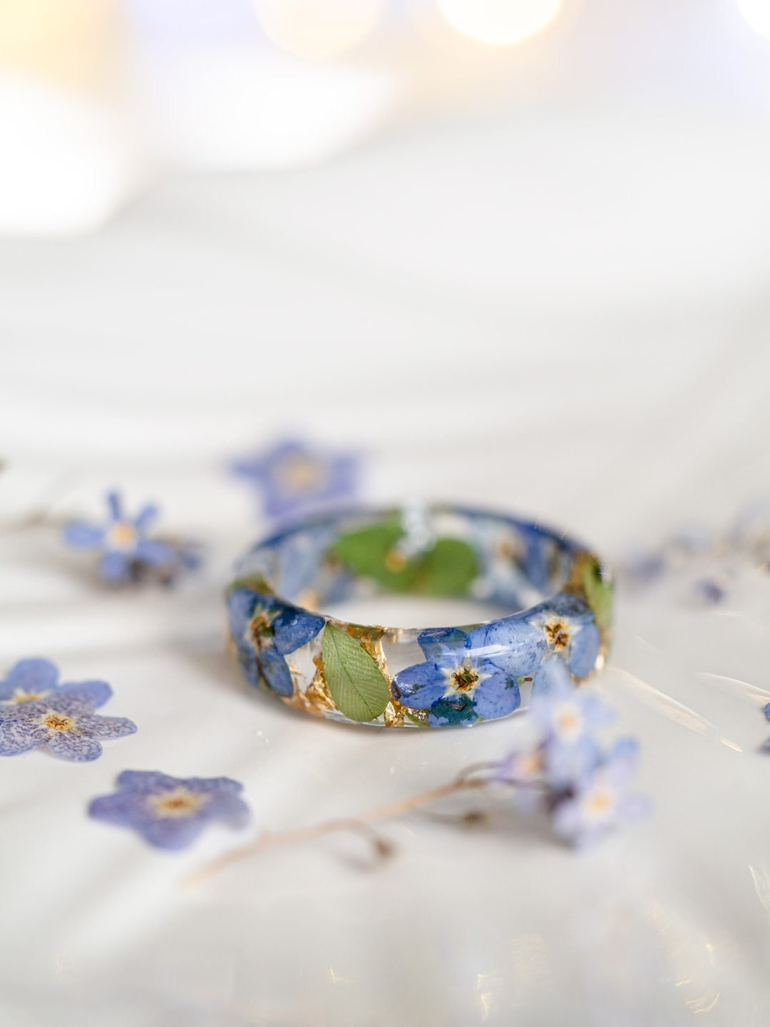 Forget Me Nots Resin Ring, Resin Flower Ring, Unique Nature-inspired ...
