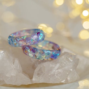 Blue and Purple Iridescent Resin Ring, Fairy Ring Fairycore ...