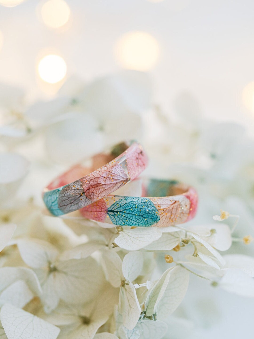 Hydrangea Resin Flower Ring, Cute Resin Ring, Nature Inspired Ring ...