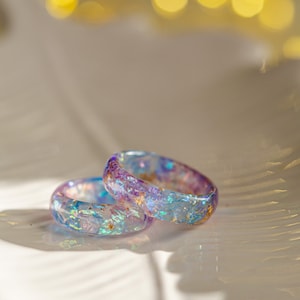 Blue and Purple Iridescent Resin Ring, Fairy Ring Fairycore ...
