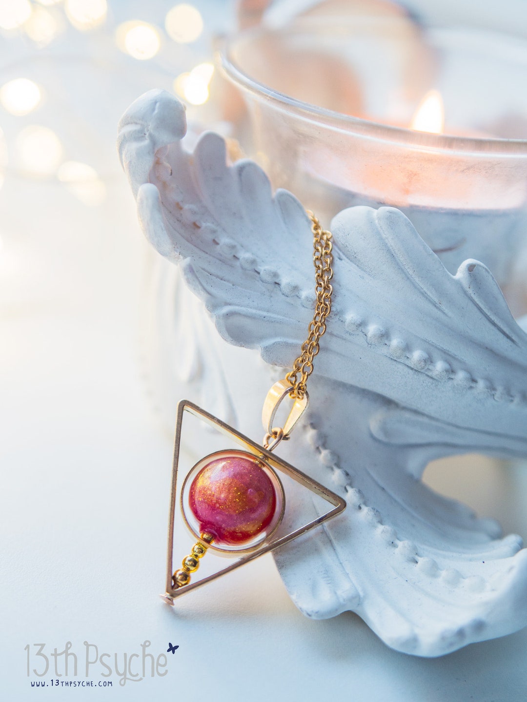 Gold Sun Necklace, Solar System Astronomy Space Spinner, Celestial ...