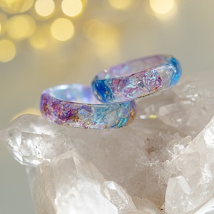 Blue and Purple Iridescent Resin Ring, Fairy Ring Fairycore ...