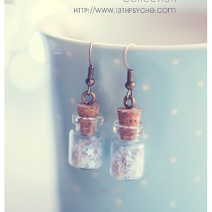 Glass Bottle Earrings. CUSTOM COLOUR. Glass Vial Earrings. Star ...