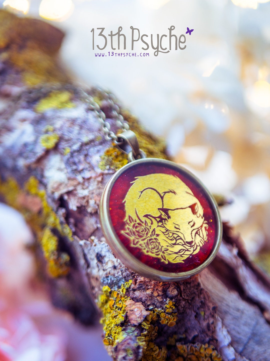 Gold Fox Necklace – Woodland Pendant With Sleeping Fox Design, Handmade ...