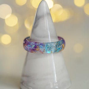 Blue and Purple Iridescent Resin Ring, Fairy Ring Fairycore ...