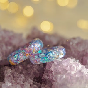 Blue and Purple Iridescent Resin Ring, Fairy Ring Fairycore ...