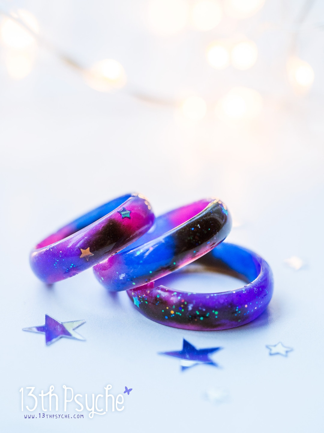 Galaxy Ring, Resin Rings, Stacking Ring,star Ring,promise Ring for Her ...