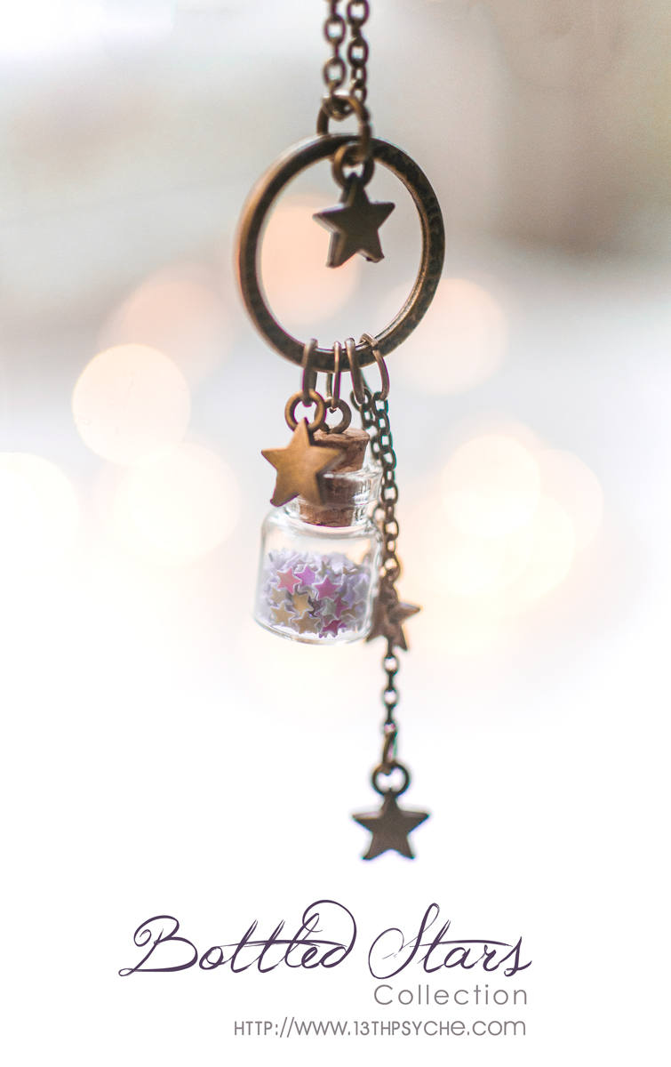 Star Bottle Necklace - Celestial Glass Vial Pendant, Unique ...