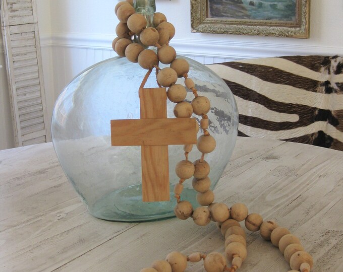 Large Wood Rosary, Rachel Ashwell Shabby Chic Couture, Prayer Beads ...