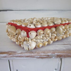 Vintage Shell Box, Hand Made, Beach House, Coastal Decor, Natural ...