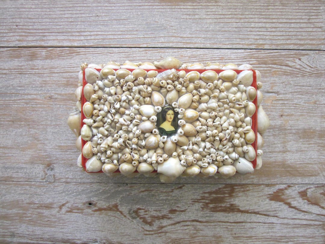 Vintage Shell Box, Hand Made, Beach House, Coastal Decor, Natural ...