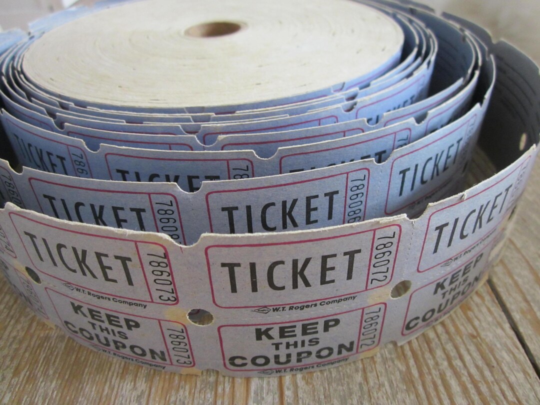 Vintage Ticket Roll, Pale Blue, Raffle Tickets/carnival Tickets ...