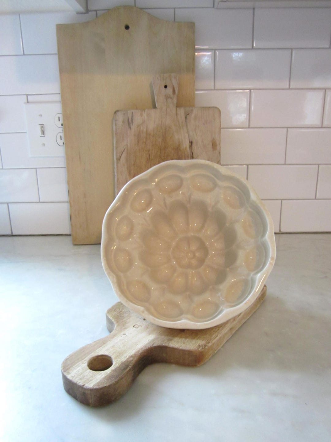 Antique Ironstone Pudding Mold, English Ironstone, Flower Pattern ...