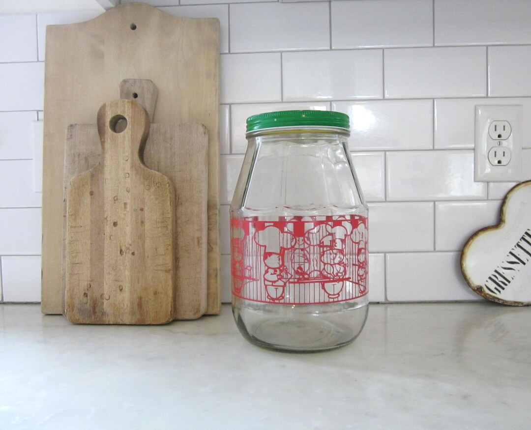 Vintage Mccormick Mayonnaise Jar, Large Glass Canisters, Red Graphics ...