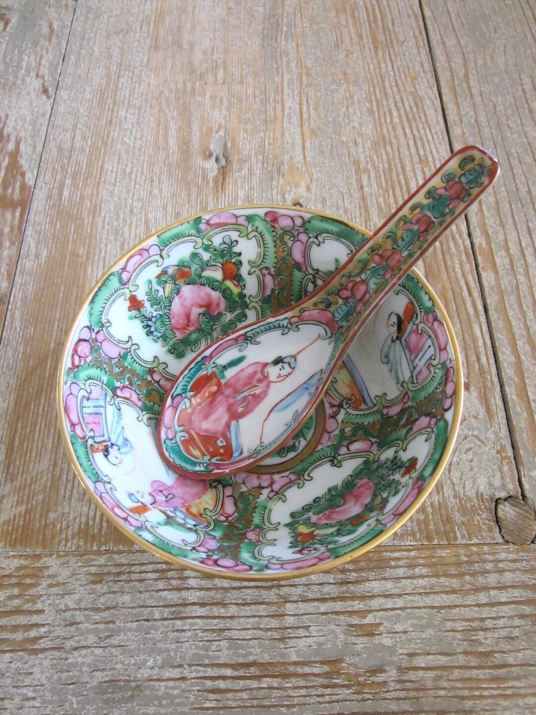 Chinese Famille Rose Medallion Porcelain Spoons, Set of 7, Chinoiserie ...