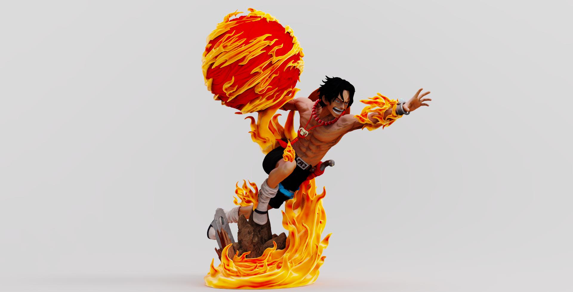 Flame Fist Fighter STL | Shirtless Fire Warrior 3D Print File ...
