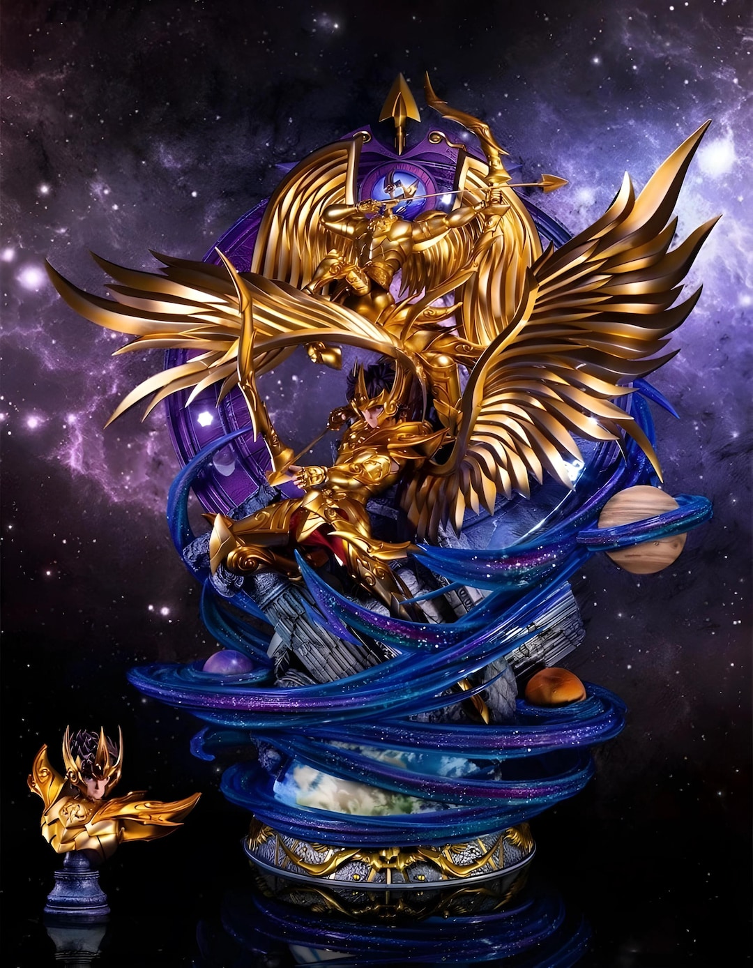 Golden Archer Guardian Statue | Zodiac Bow Warrior Diorama | Mythic ...