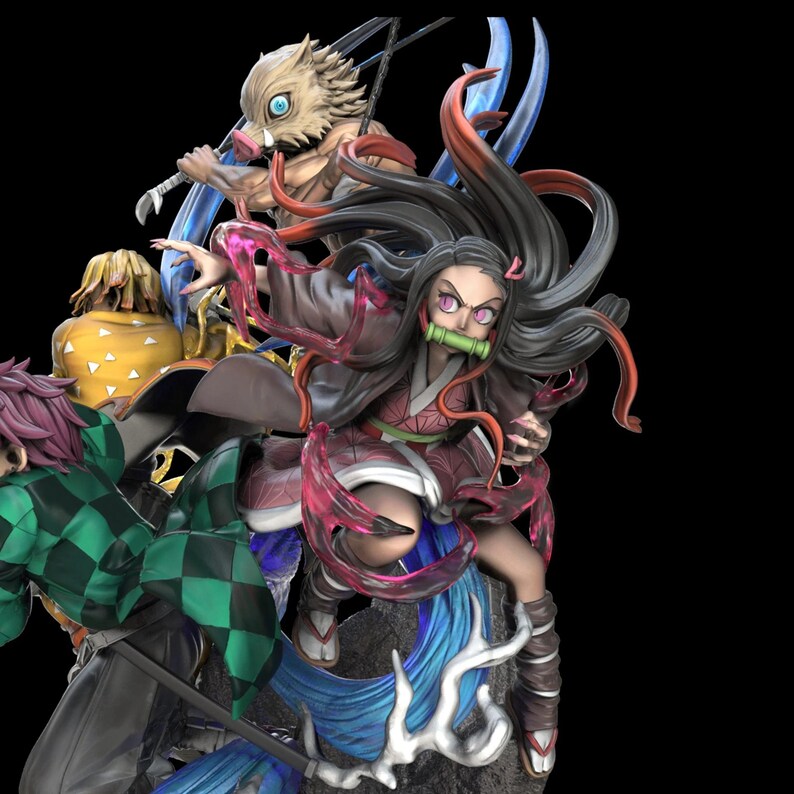 Demon Slayer Diorama STL File for 3D Printing High Quality 3D Model ...