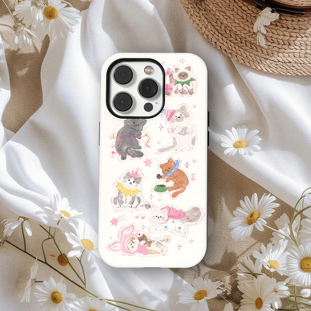 Cute Cartoon Animals Painting Phone Case, Valentine Girly Gift, Cute ...