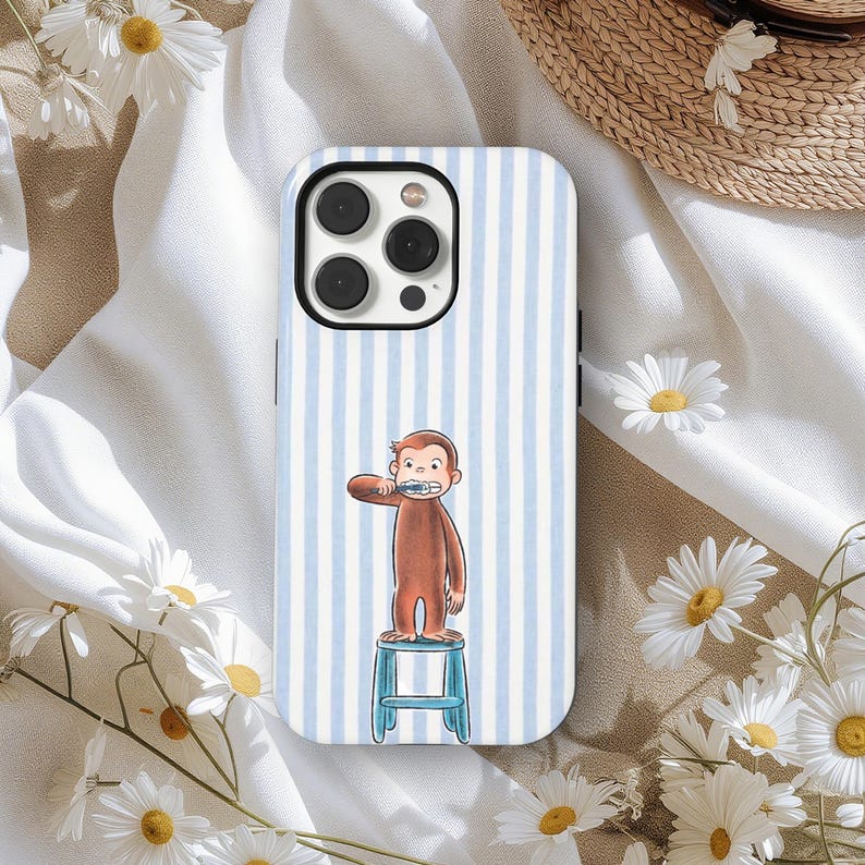 Funny Monkey and Stripes Phone Case, Cute Monkey Design Phone Cases ...
