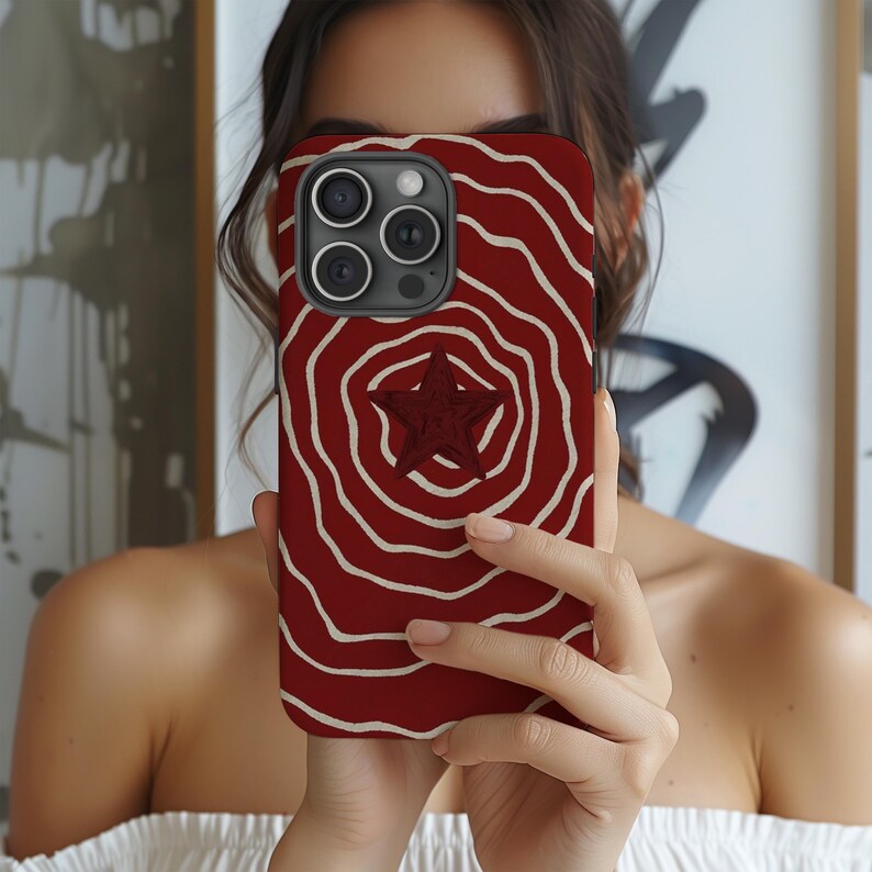 Grunge Star Phone Case, Gothic Emo Aesthetic Cover, Retro Red Star ...
