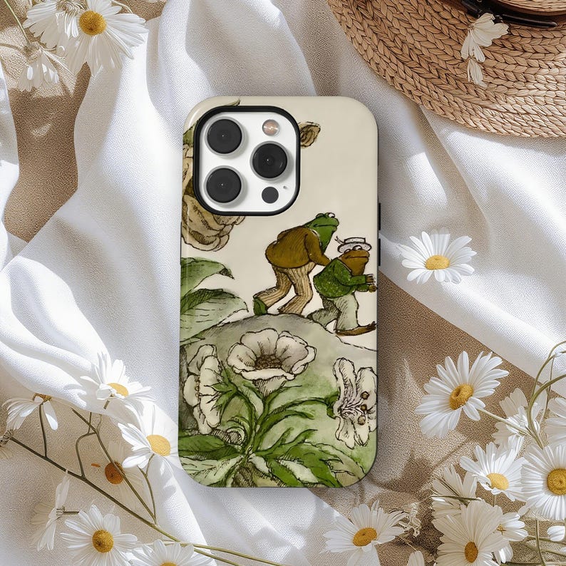 Frog and Toad Phone Case,vintage Frog Illustration Phone Case, Retro ...