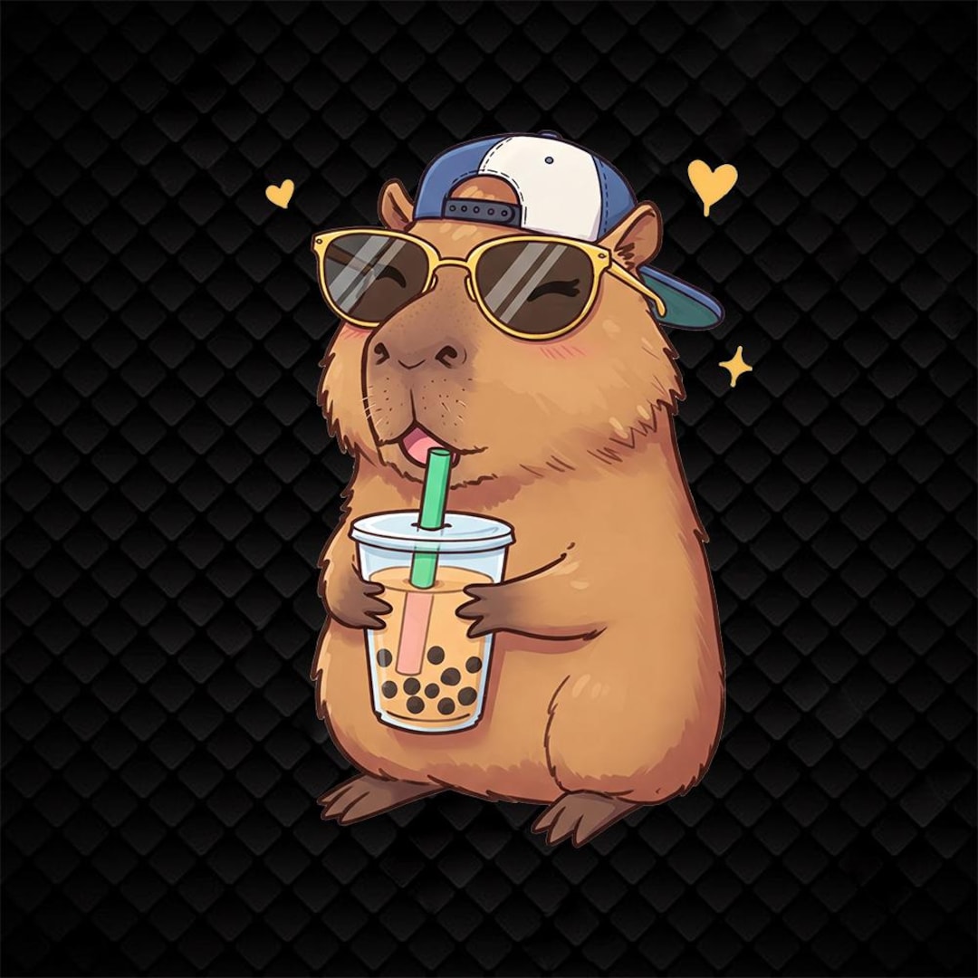 Cute Capybara Boba Bubble Tea Kawaii Capybara Girls Kids - Etsy