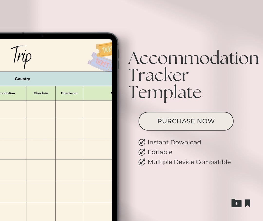 Accommodation Tracker Template - Etsy