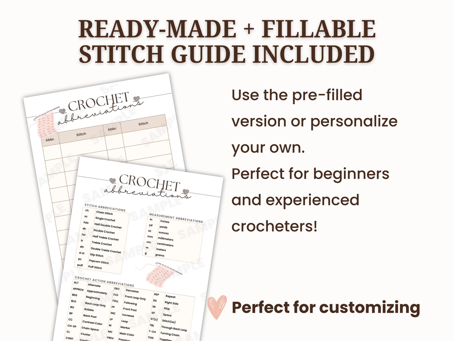 Extended Crochet Planner Bundle – Printable & Digital PDF With Project ...