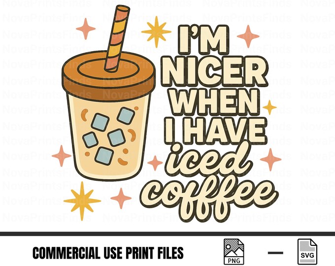 6 Iced Coffee SVG Bundle Digital File, Coffee Lover, Cold Brew SVG, SGV ...