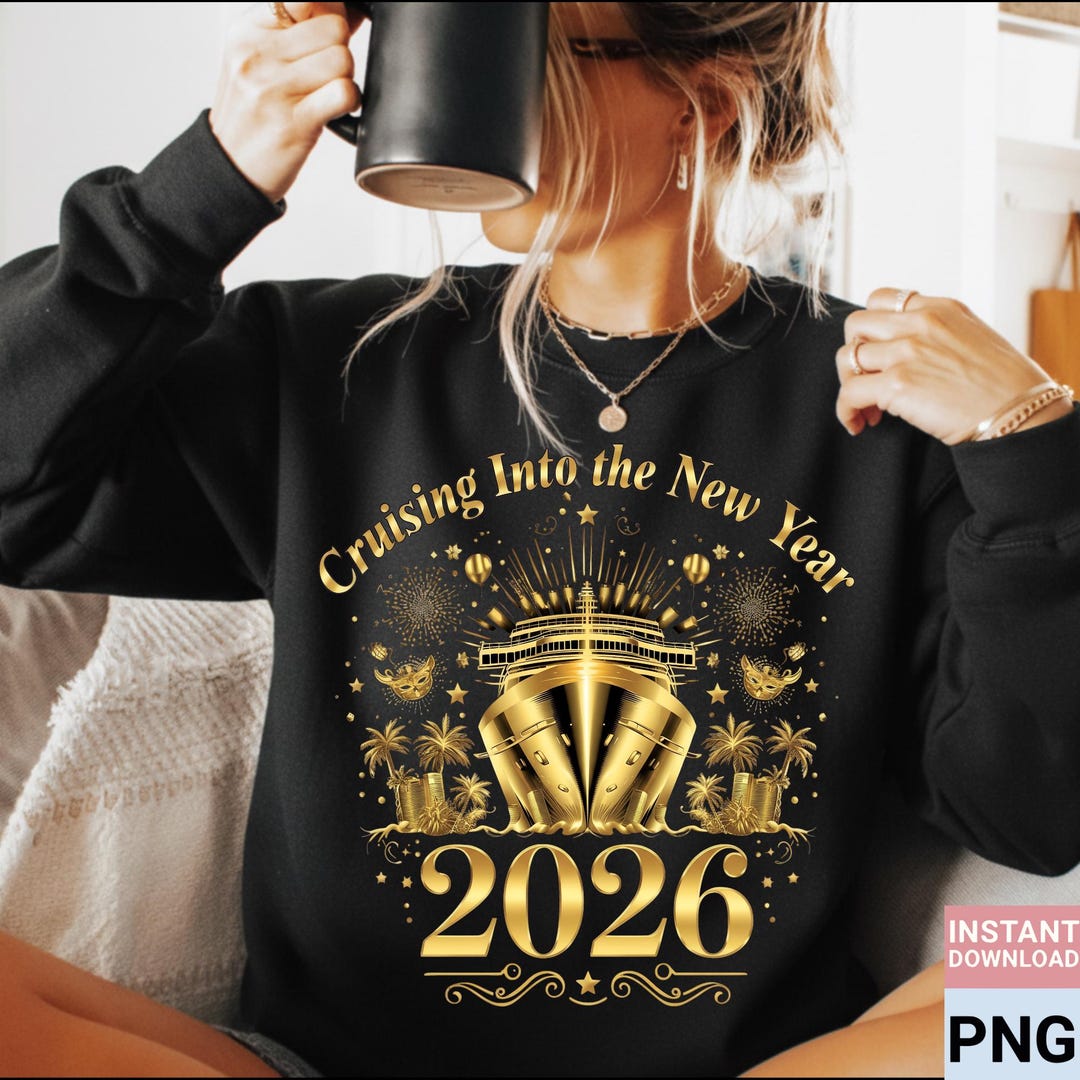 Cruising Into the New Year 2026 PNG, Gold Cruise Ship New Year Design ...