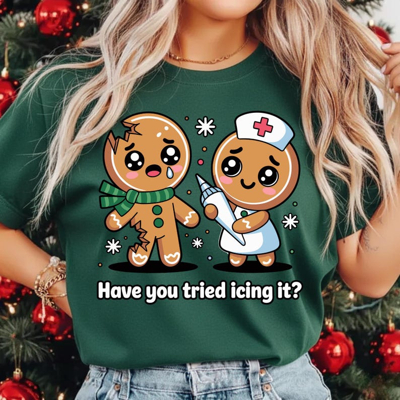 Gingerbread Nurse PNG SVG, Funny Christmas Cookie Design, Cute Holiday ...