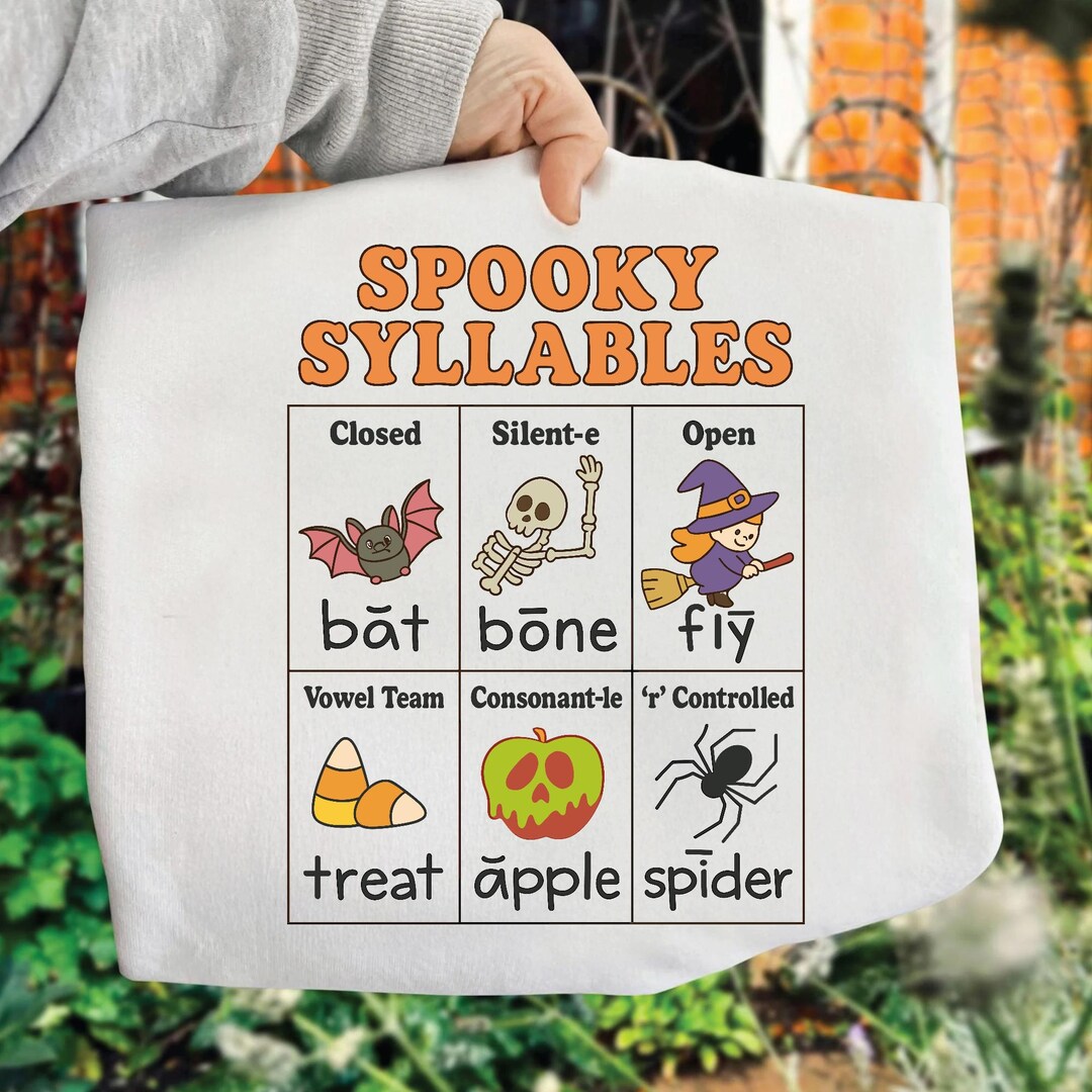 Spooky Syllables Phonics Poster: Halloween Classroom Decor (SVG, PNG ...
