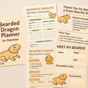 NEW! Bearded Dragon Pet Sitter Printable Kit – Care Sheets, Routine ...
