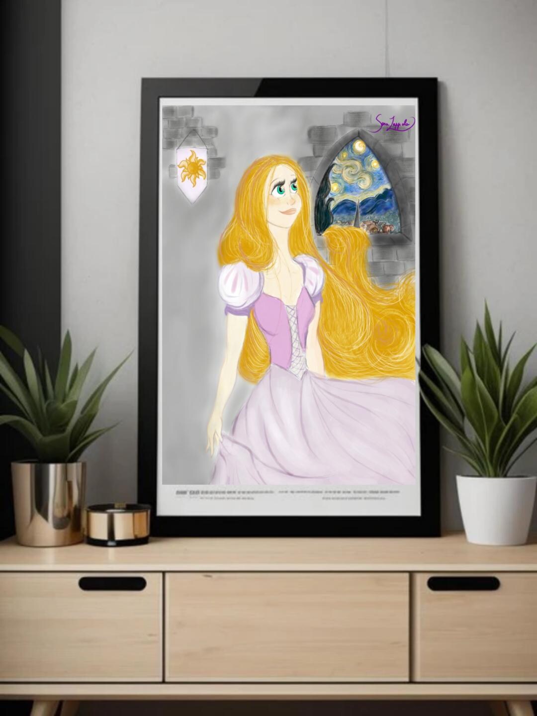 Rapunzel for Van Gogh/ Start Night Inspired Illustration| Digital ...