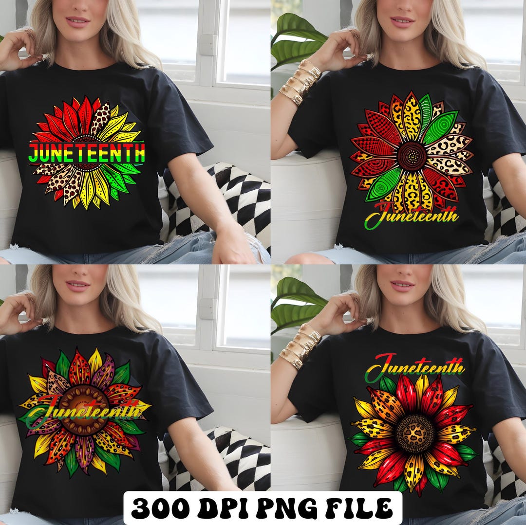 Juneteenth Sunflower Bundle Png Sublimation Design, Juneteenth ...