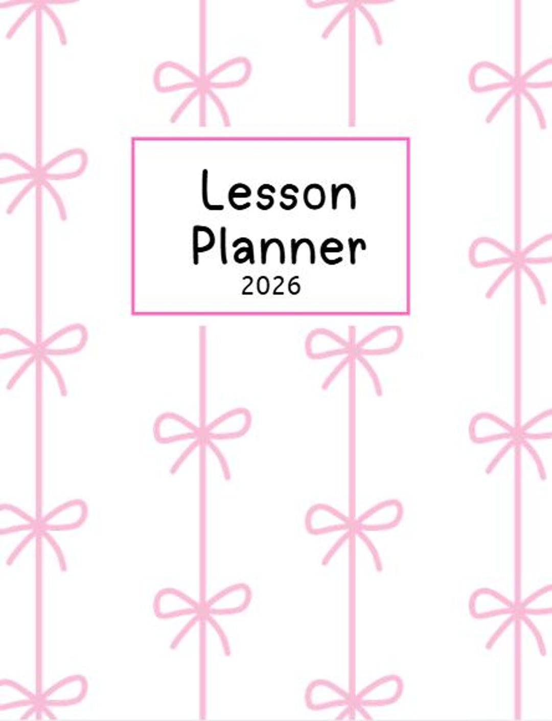 BOW THEMED Lesson Planners for Special Education, ESL, Substitute ...
