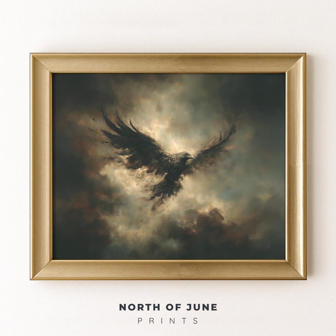 Stormy Sky Angel Wings Art Print – Mystical Home Decor (digital ...