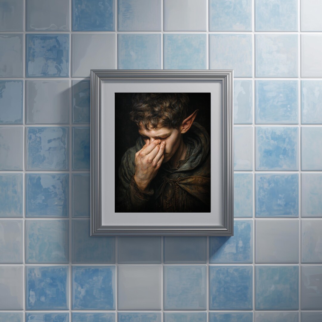 Funny Elf Stinky Toilet Portrait - Bathroom Decor Fantasy Printable Art ...