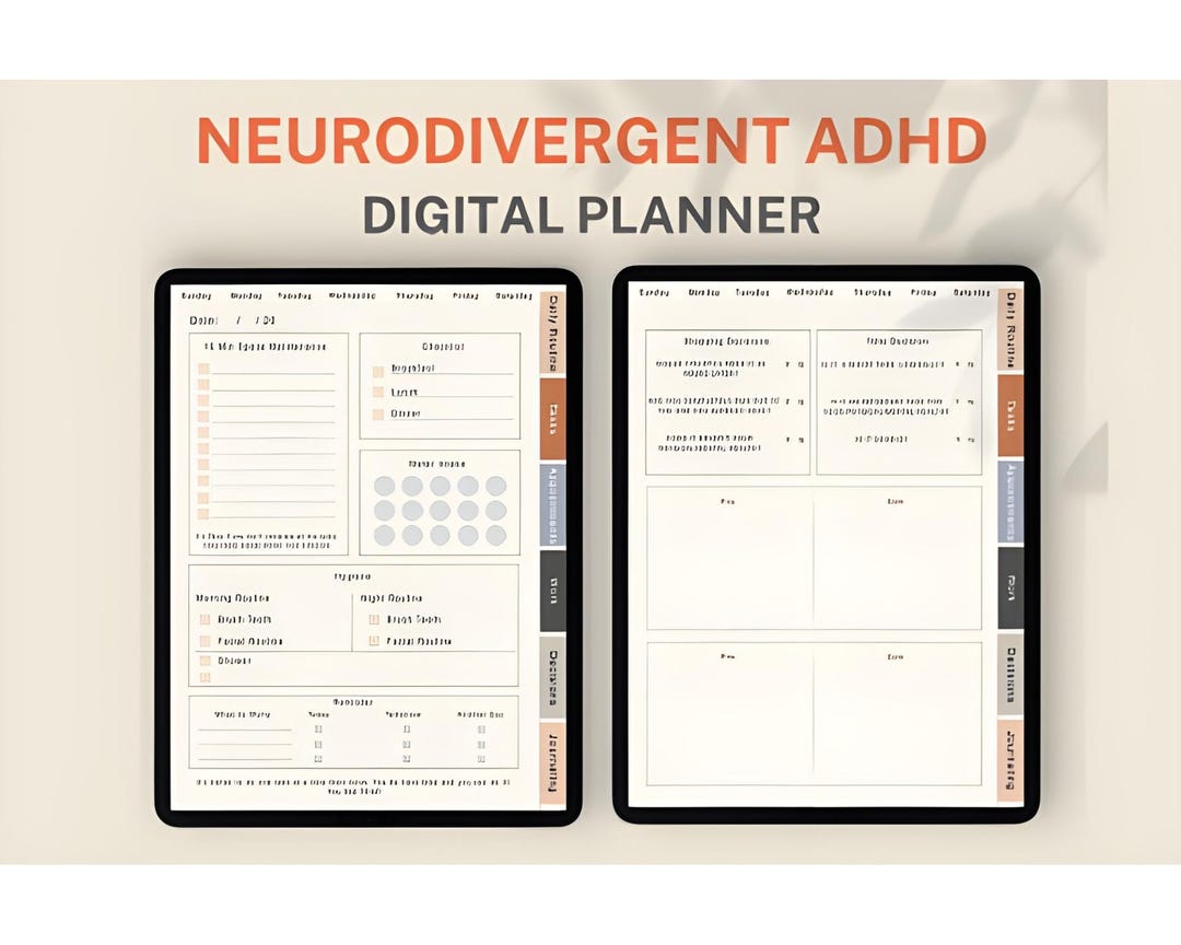 ADHD Digital Planner, Undated Digital Planner, iPad Planner, Goodnotes ...