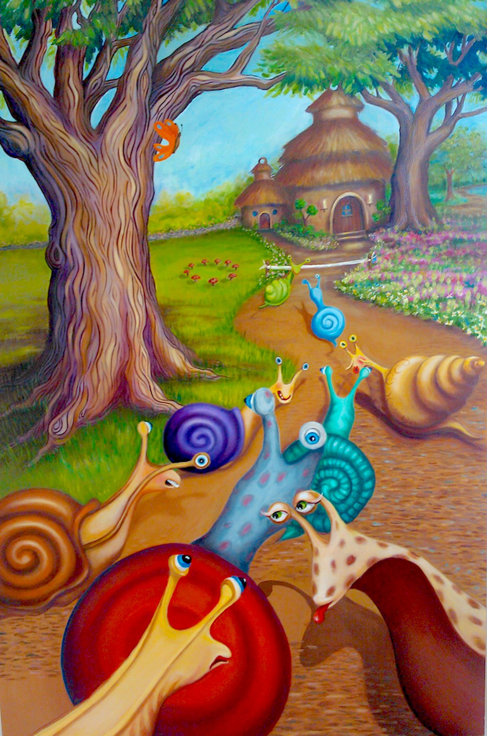 The Great Snail Race Painting - Etsy
