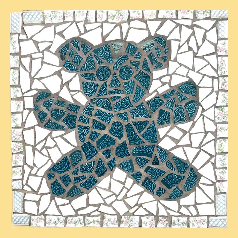 Mosaic Teddy Bear-free SHIPPING! - Etsy