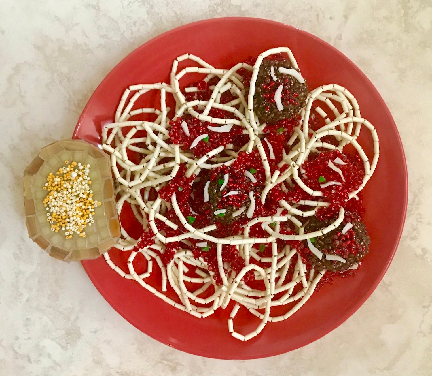 Mosaic Kitchen Art Spaghetti and Meatballs - Etsy