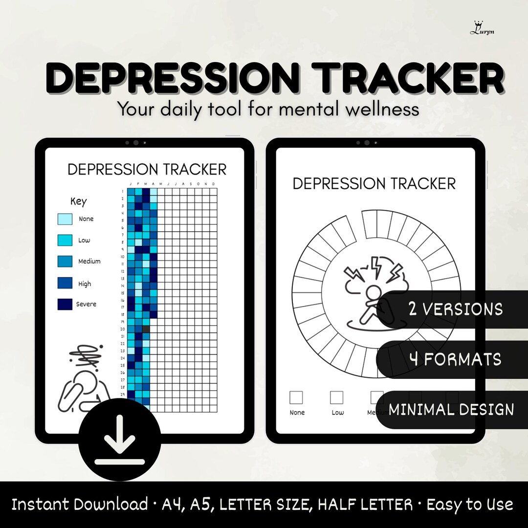 Depression Tracker, Wellness Tracker, Depression Log, Mental Health ...