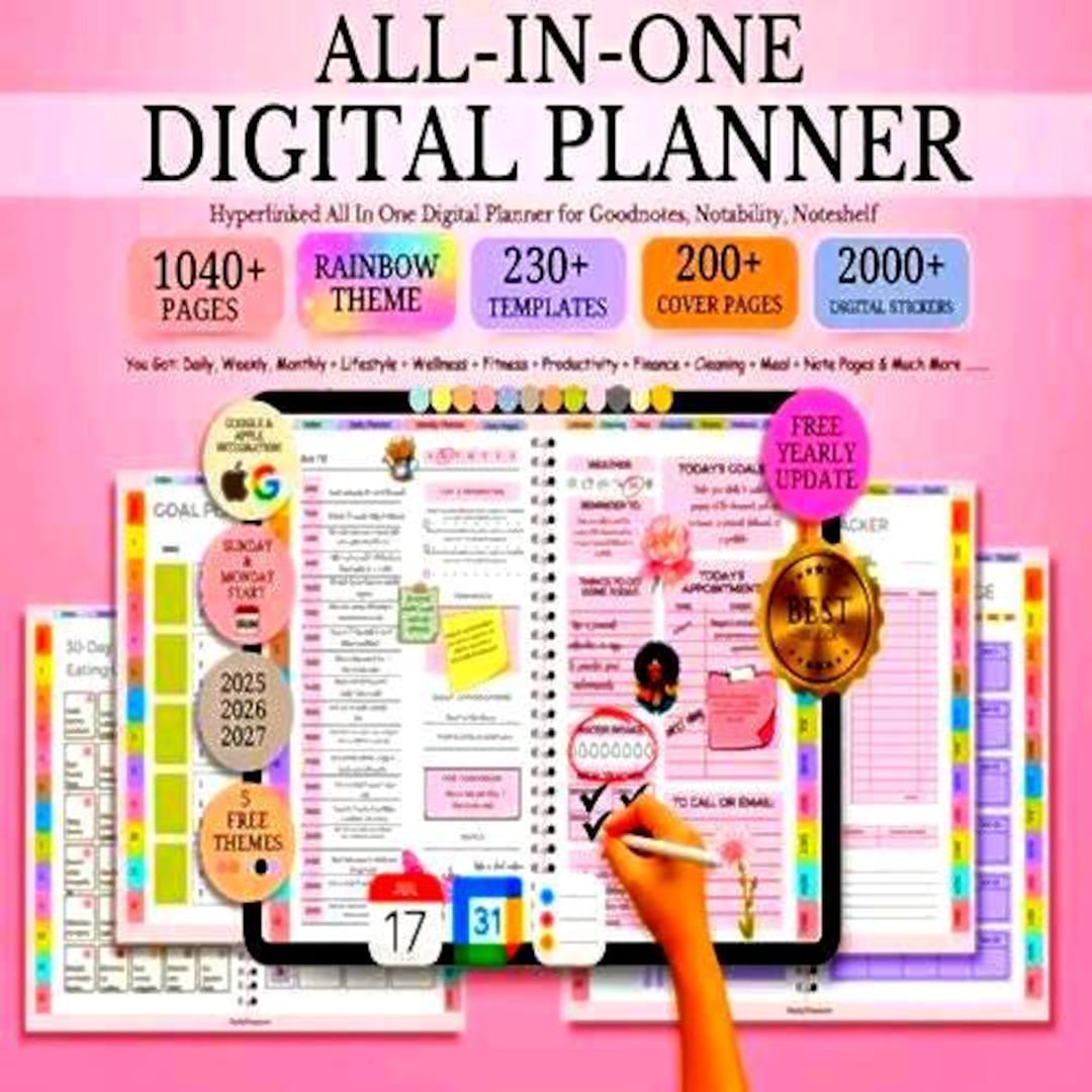 All-in-one Digital Planner 2025 2026 2027 | Goodnotes, Ipad, Android ...