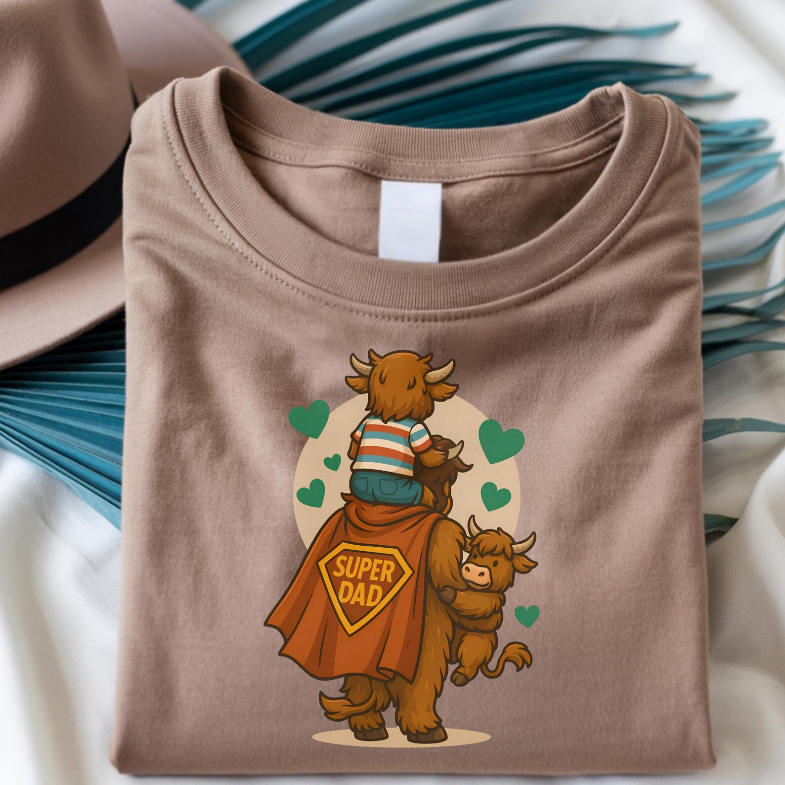 Fathers Day Present -highland Cow With Calves Print, Adorable Super Dad ...