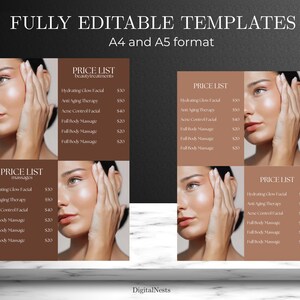 Elegant Beauty Salon Price List Template | Minimalist Editable Service ...