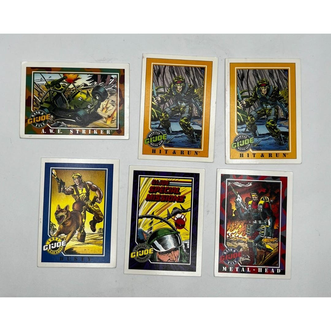 GI Joe Series 1 Trading Cards Lot Hit N Run Metal Head AWE 1991 Impel ...